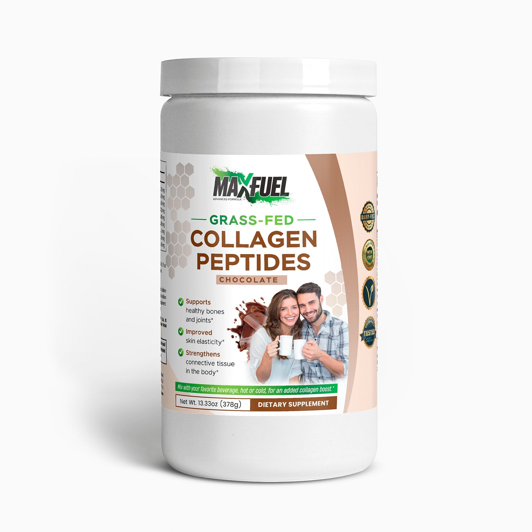 Grass-Fed Collagen Peptides Powder (Chocolate) - MaxFuel